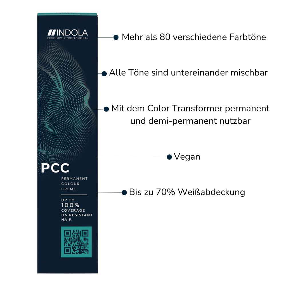 Indola PCC Permanent Color Cream 7.2+ Mittelblond Perl Natur 60ml-290375